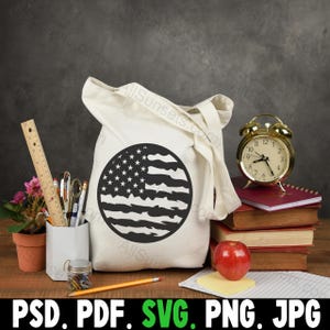 Round American Flag SVG Single Color Circle Vector Graphics USA Flag ...