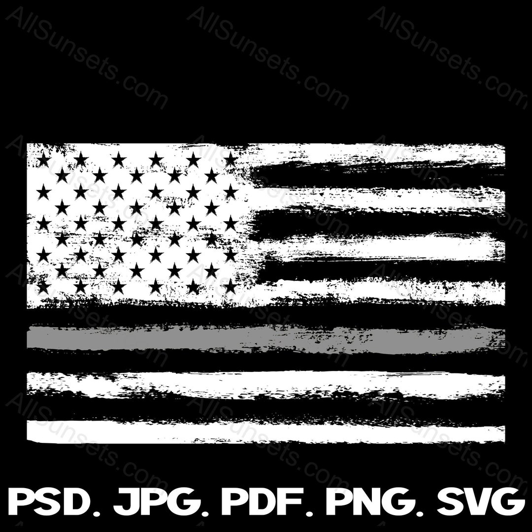 Grey Line American Flag Correctional Officer Memorial Grunge Patriotic ...