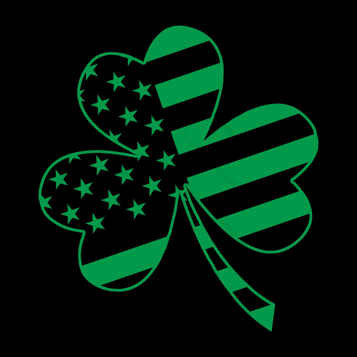 Shamrock American Flag Svg Png Pdf Psd Jpg Patriotic St - Etsy