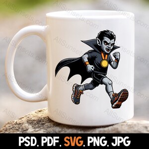 Vampire Jogger Svg Png Pdf Psd Jpg File Types Halloween Running 5k 10k ...