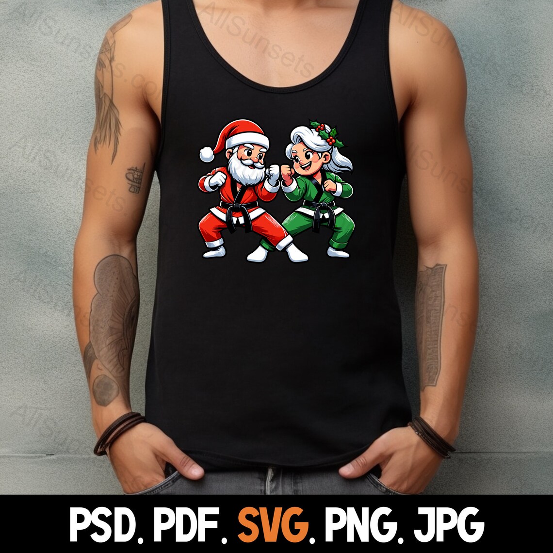 Santa Mrs Claus Taekwondo Svg Png Pdf Psd Jpg Files Christmas Karate ...