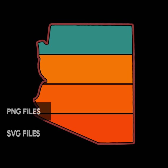 Arizona State Retro Sunset PNG SVG Cut File Clipart 5 Colors | Etsy