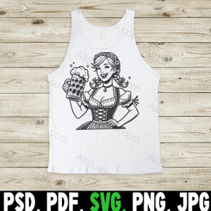 Oktoberfest Beer Maiden Clipart Svg, Png, Jpg, Pdf, Psd File Types ...