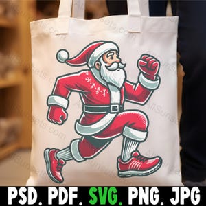 Santa Running Clipart Svg Png Jpg Pdf Psd File Types Christmas Holiday ...