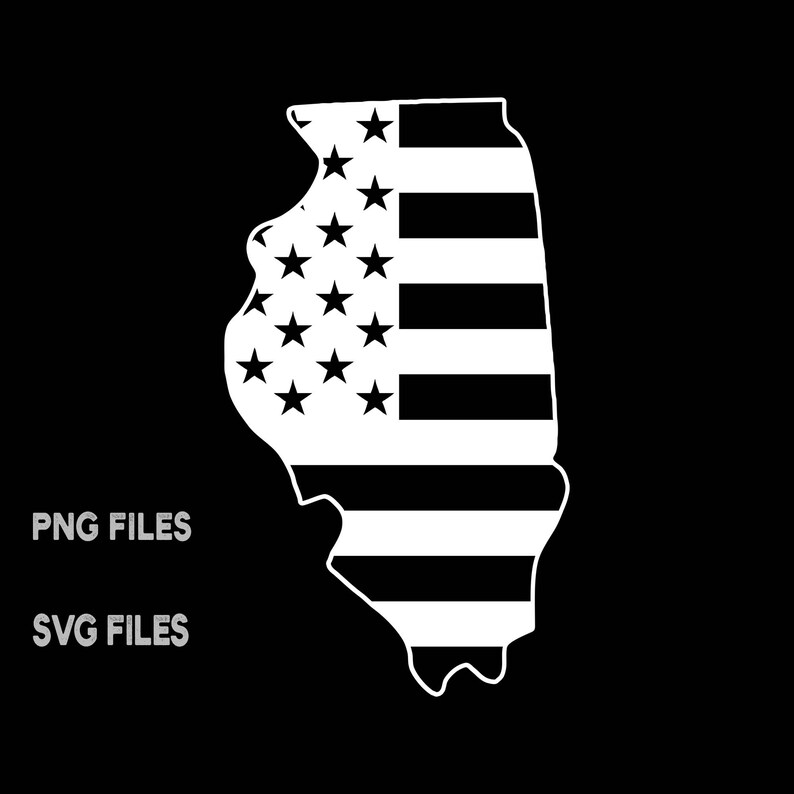 Illinois State Shape American Flag PNG SVG Jpg Psd Pdf - Etsy