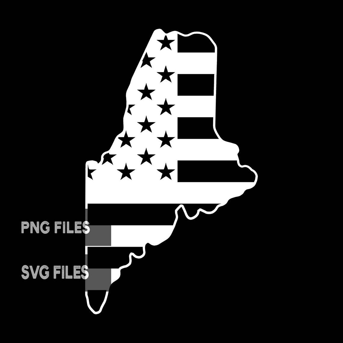 Maine Shape American Flag PNG SVG Patriotic Clipart USA State | Etsy