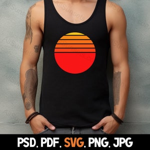 Yellow to Orange Retro Sunset Circle Svg Png Jpg Pdf Psd File Types ...