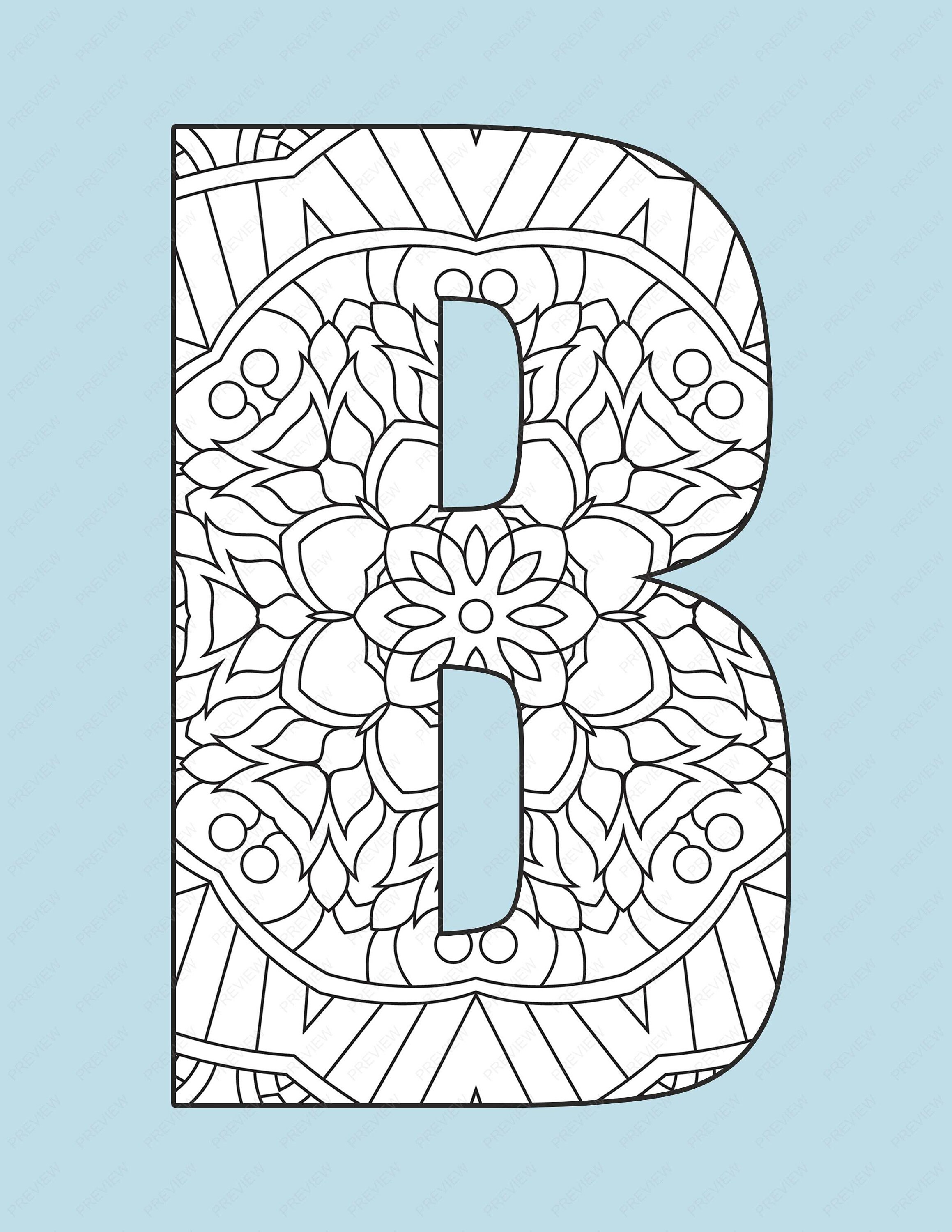 KDP Alphabet A-Z & Numbers 0-9 Mandalas Coloring Pages Sheets - Etsy