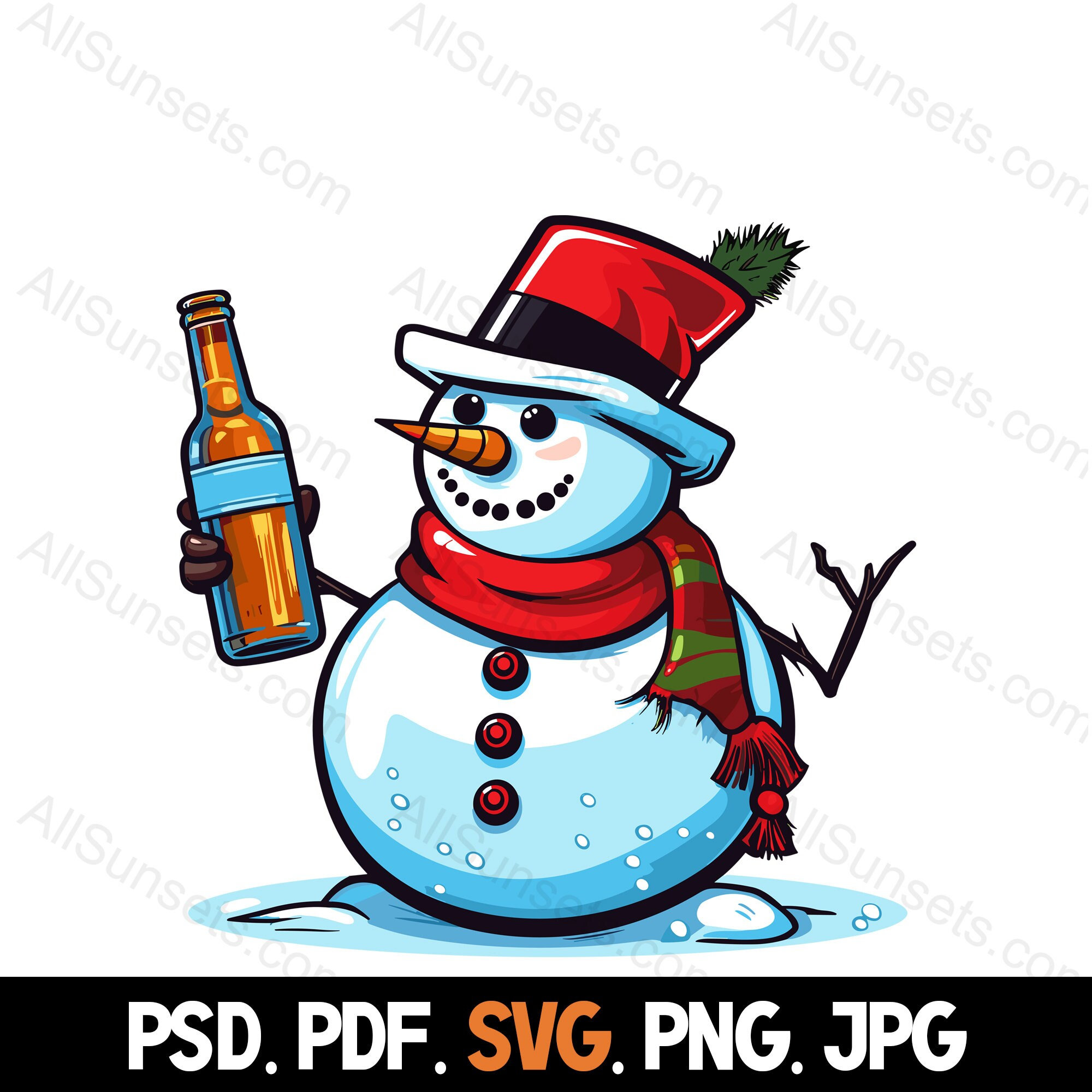 Drunk Snowman Cartoon