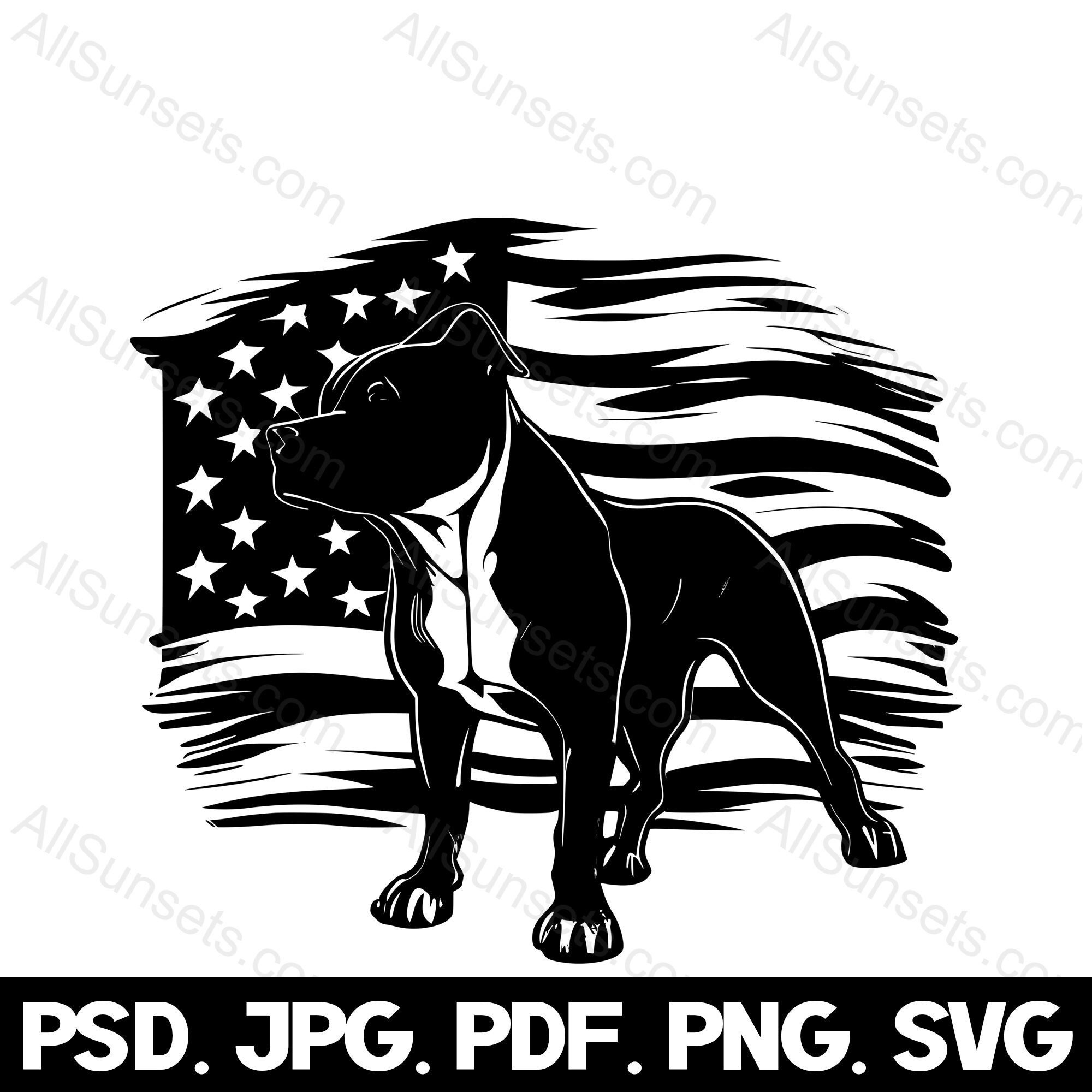 Buy Pitbull American Flag Svg Png Jpg Pdf Psd File Types USA Online in ...