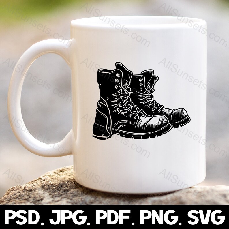 Pair of Work Boots Svg Png Jpg Psd Pdf File Types Soldier - Etsy