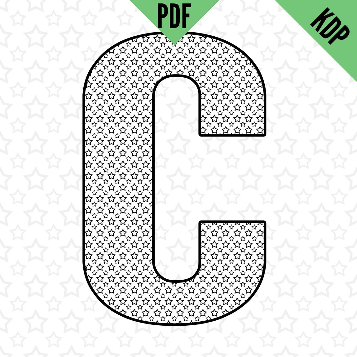 KDP Alphabet Stars Coloring Pages Sheets PDF ABC Letters - Etsy