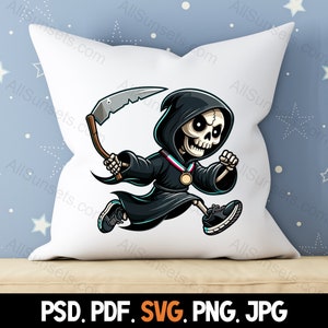 Grim Reaper Jogging Svg Png Pdf Psd Jpg File Types Halloween Runner 5k ...