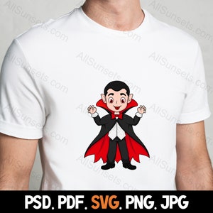 Vampire Boy Halloween Svg Png Pdf Psd Jpg Dxf File Type Cute Spooky ...