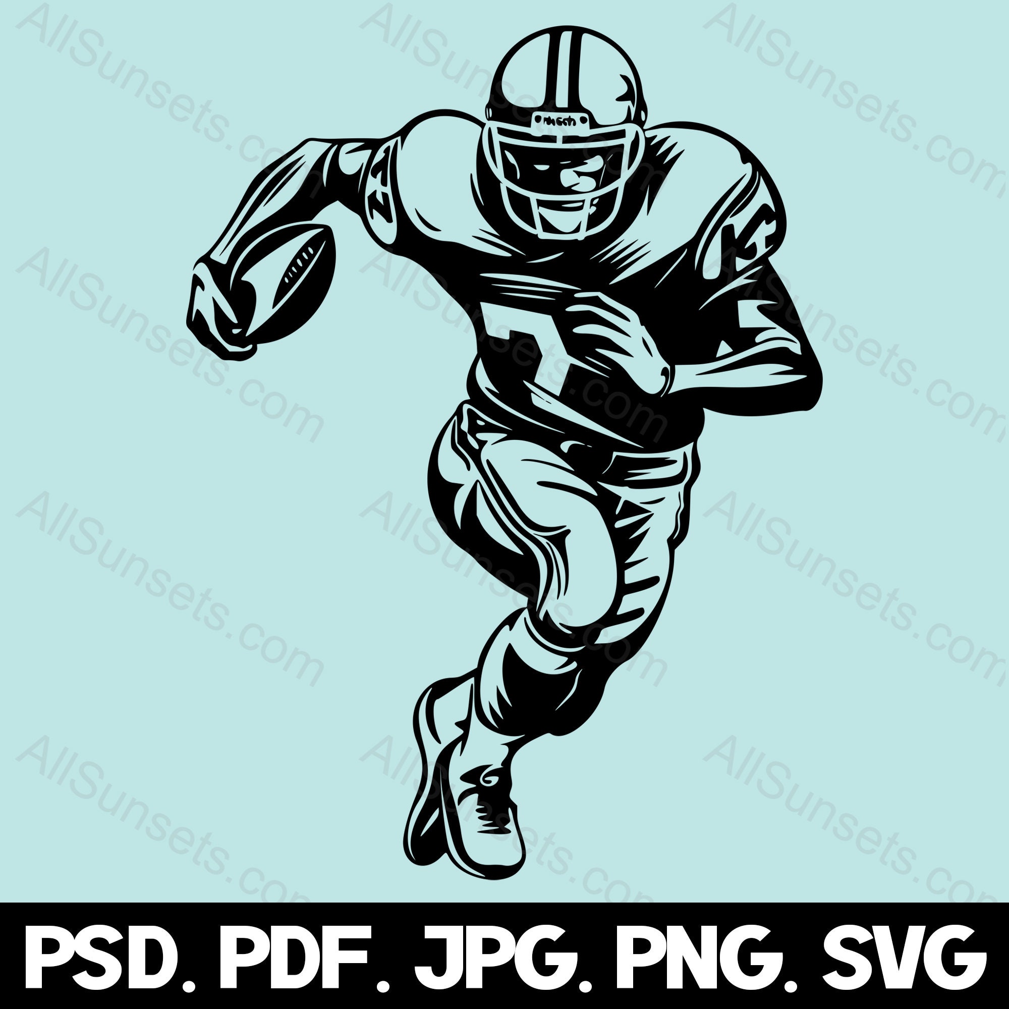 Silhouet Van Een Running Back Football Silhouette Running Back Stock