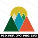 Retro Triangle Mountains Sunset Svg Png Jpg Pdf Psd File Types Clipart ...