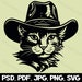 Cat Wearing Cowboy Hat Svg Png Svg Jpg Psd File Types Cool Fluffy ...