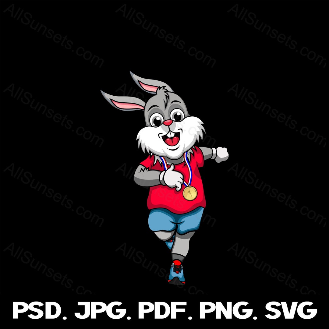 Bunny Rabbit Running Svg Png Pdf Psd Jpg File Types 5k 10k Half ...