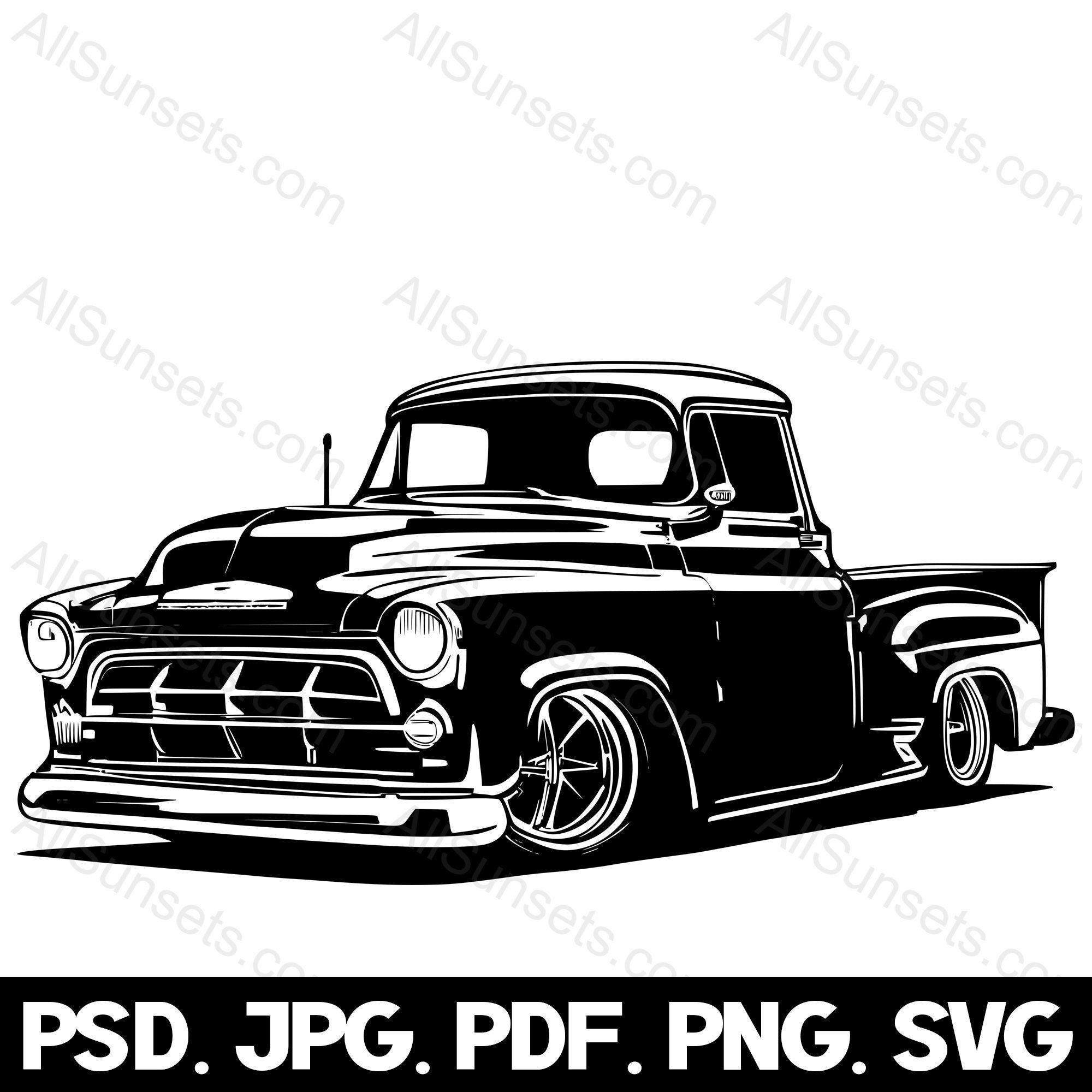 1950s Classic Pickup Svg Png Psd Jpg Pdf File Types Old 50s - Etsy Canada