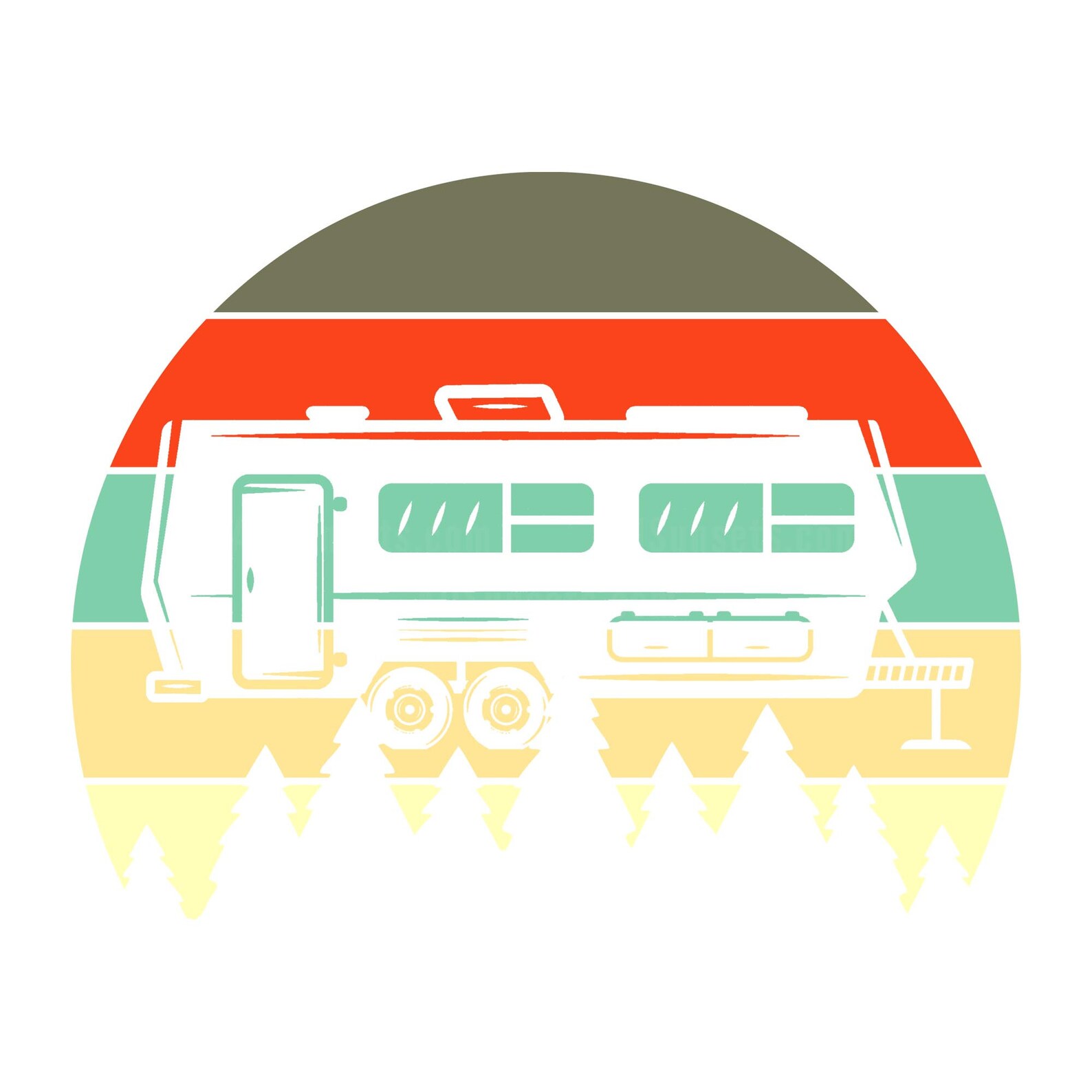 Camper Retro Vintage Sunset PNG and SVG Cut Files Camping | Etsy