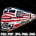 Train American Flag Svg Png Jpg Pdf Psd File Types Modern - Etsy