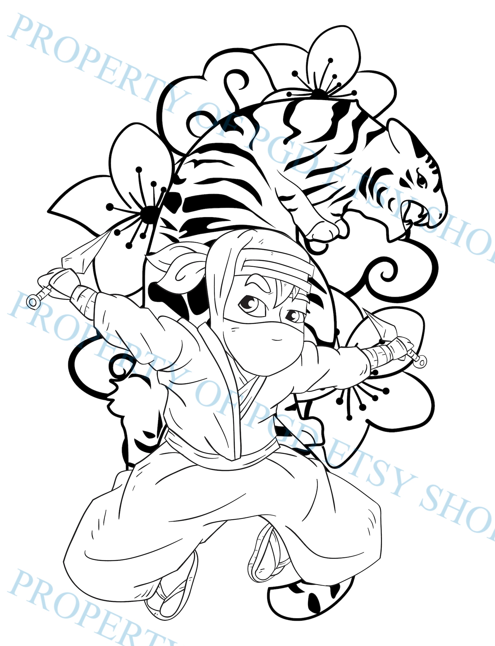 Ninja Japanese Warrior Coloring Book for Kids and Adults | Etsy