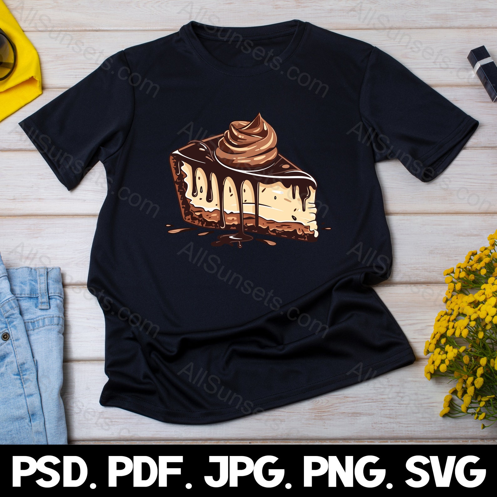 Chocolate Cheesecake Svg Png Psd Jpg Pdf File Types Food Logo - Etsy