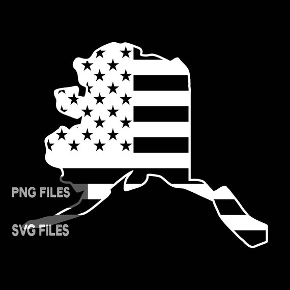 Alaska State Shape American Flag PNG SVG Patriotic Clipart USA | Etsy