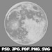 Full Grey Moon Svg Png Jpg Pdf Psd File Types Celestial Body Autumn ...