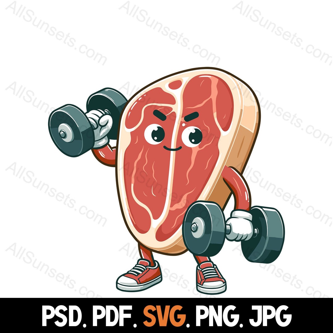 T-bone Steak Weightlifting Svg Png Pdf Psd Jpg File Types Exercise ...