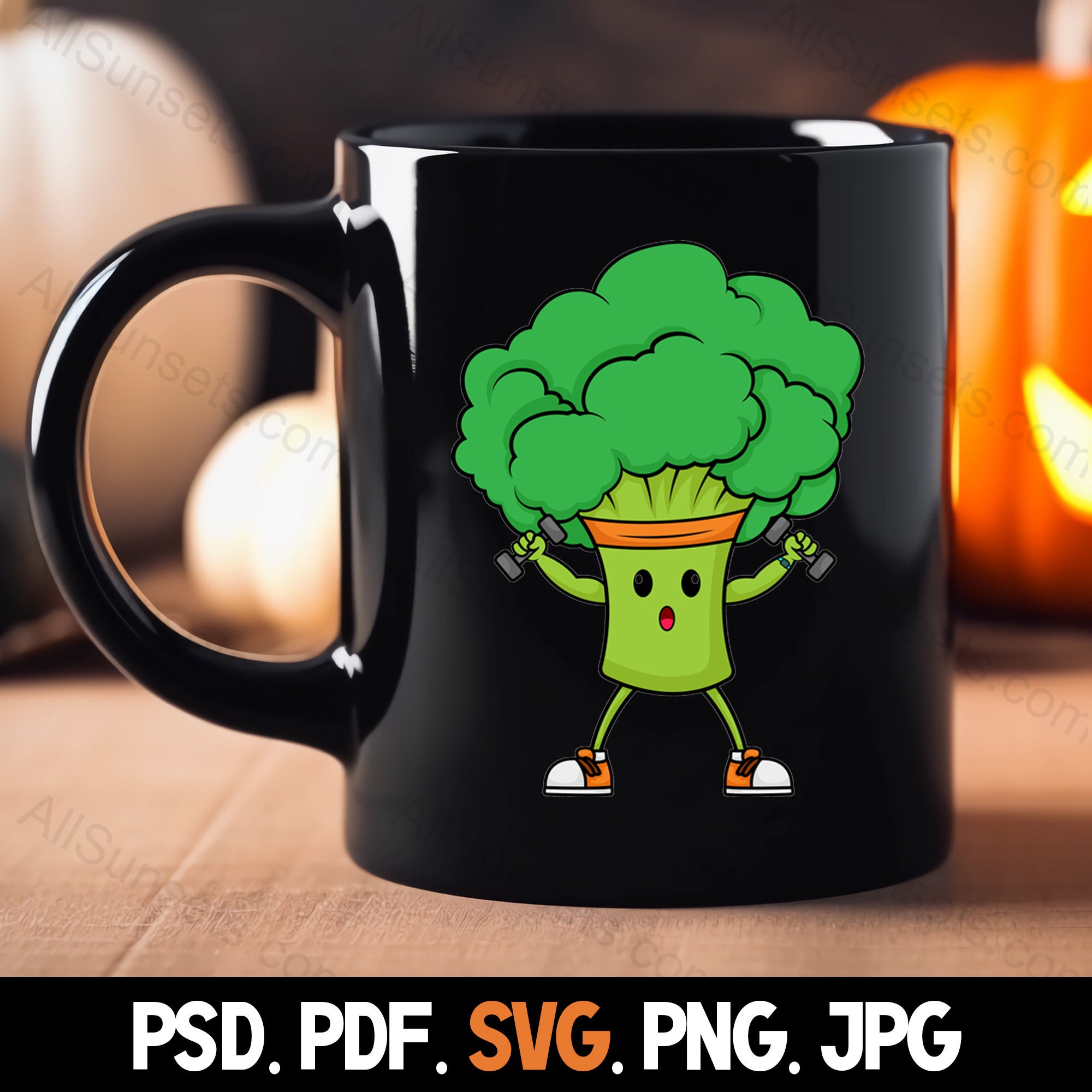 Broccoli Exercise Fitness Svg Png Pdf Psd Jpg File Types Clipart ...