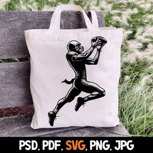 Wide Receiver Football Player Svg Png Jpg Pdf Psd File Types Wideout ...
