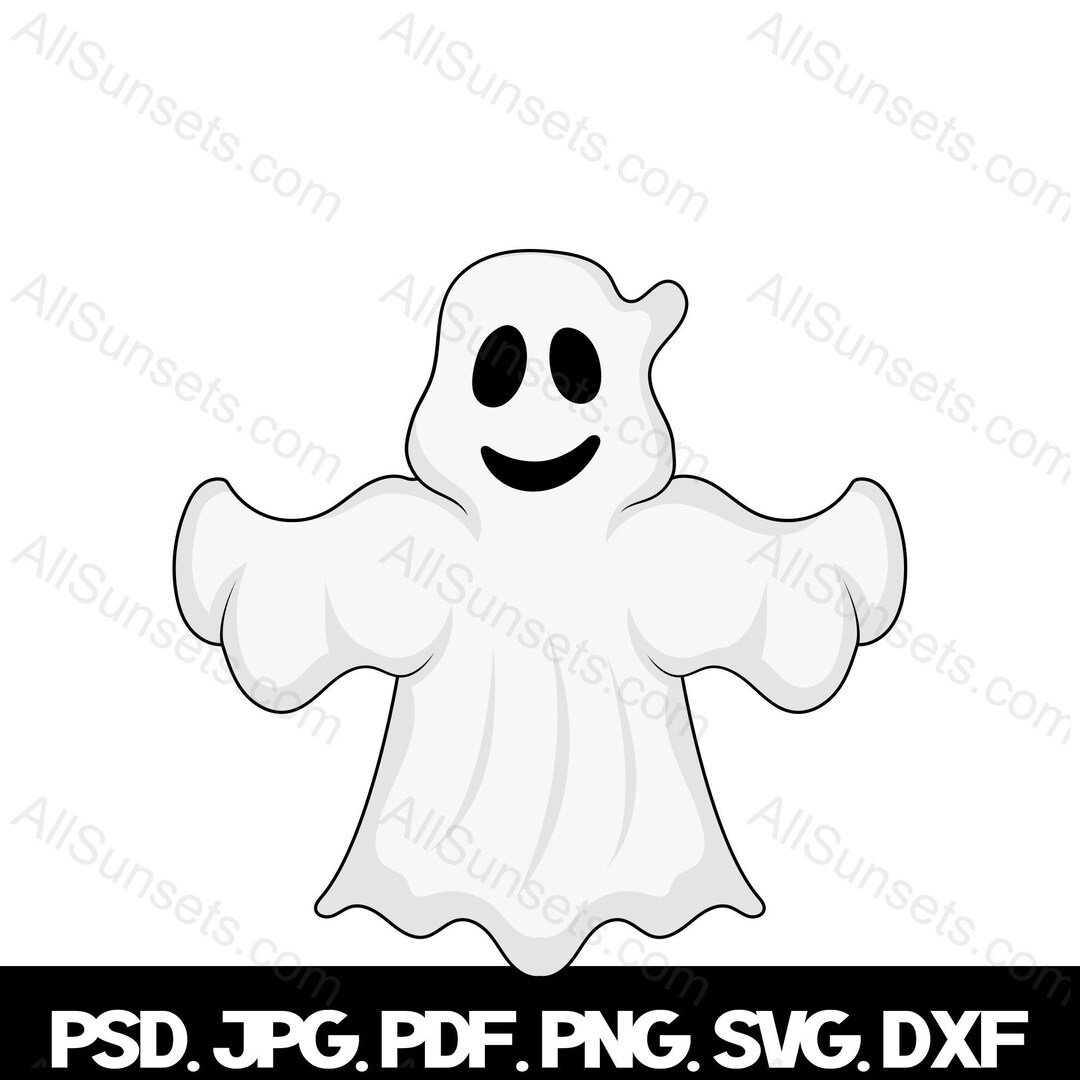 Ghost Halloween Svg Png Pdf Psd Jpg Dxf File Types Cute Boo Spooky ...