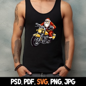 Santa Claus Biker Motorcycle Rider Svg Png Psd Jpg Pdf File Types ...
