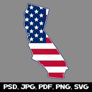 California State Shape American Flag Svg Png Jpg Pdf Psd File Types ...