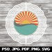 Sunset Sun Rays Ocean Waves Retro Colors Svg Png Jpg Psd Pdf - Etsy