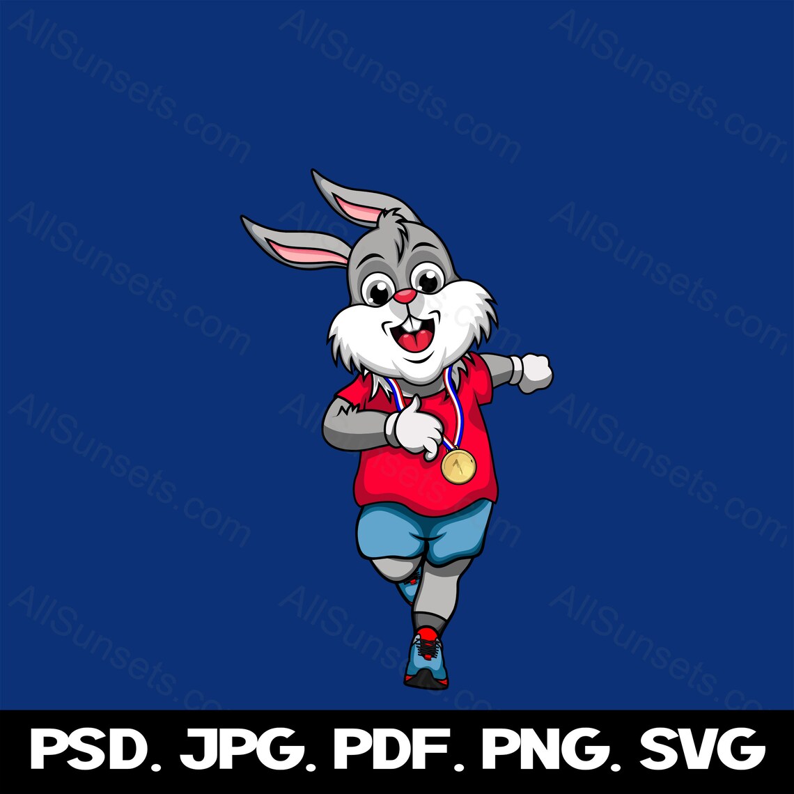Bunny Rabbit Running Svg Png Pdf Psd Jpg File Types 5k 10k Half ...