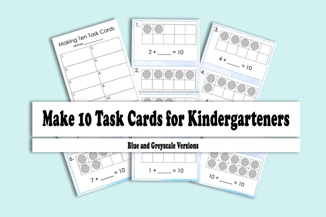 KDP Templates Task Cards for Kindergarteners Make 10 Flash Cards ...