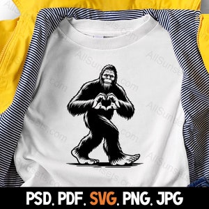 Bigfoot Hands Making Heart Silhouette Svg Png Jpg Psd Pdf File Types ...