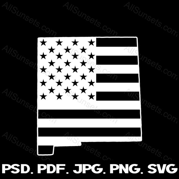 New Mexico State Shape American Flag Svg Png Jpg Pdf Psd File - Etsy