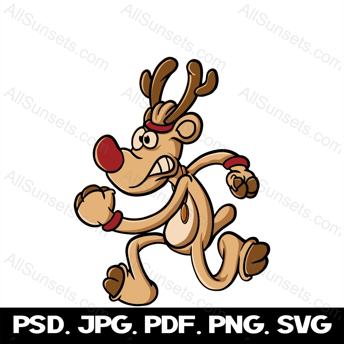 Reindeer Racing Svg Png Pdf Psd Jpg File Types 5k 10k Half Marathon ...