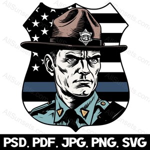 State Trooper Badge American Flag Svg Png Jpg Pdf Psd File Types ...