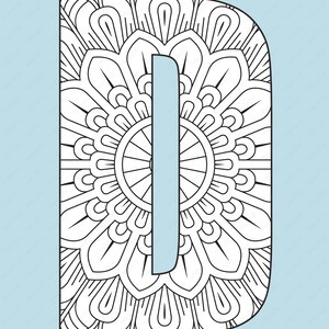 KDP Alphabet A-Z & Numbers 0-9 Mandalas Coloring Pages Sheets PDF ABC ...