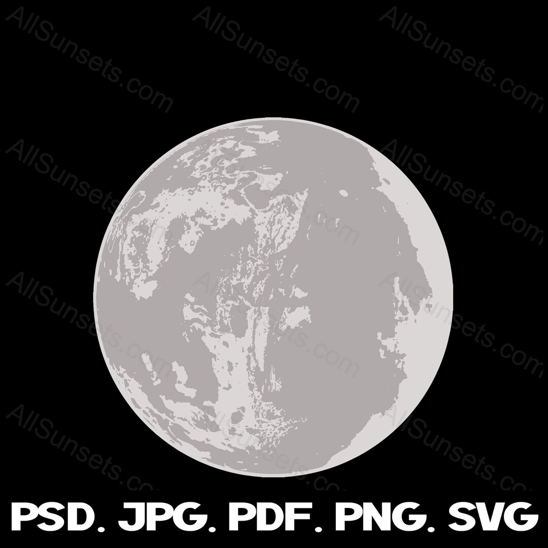 Full Moon Svg Png Jpg Pdf Psd File Types Grey Full Autumn Lunar Circle ...