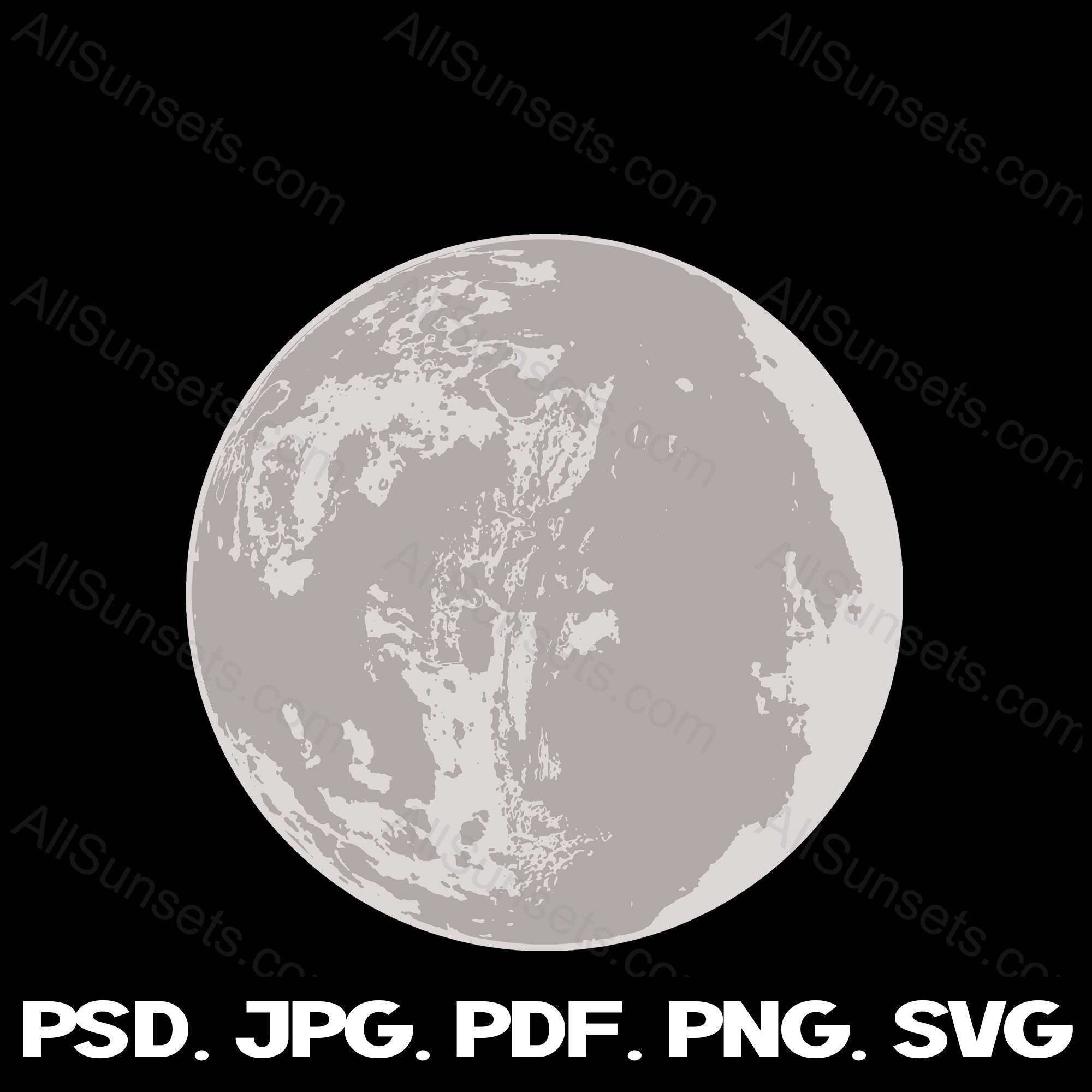 Full Moon Svg Png Jpg Pdf Psd File Types Grey Full Autumn - Etsy
