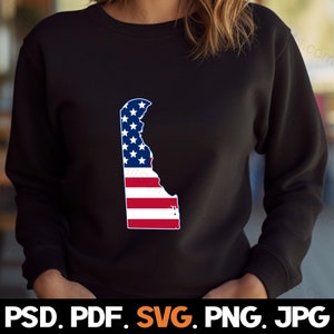 Delaware State Shape American Flag Svg Png Jpg Pdf Psd File - Etsy