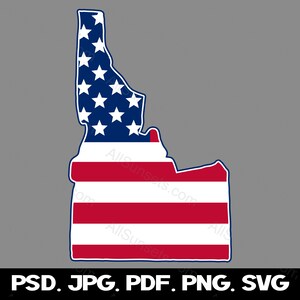 Idaho State Shape American Flag Svg Png Jpg Pdf Psd File Types ...