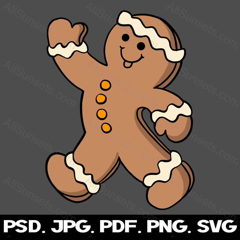 Gingerbread Man Svg Png Jpg Pdf Psd File Types Funny Christmas Food ...