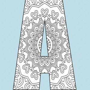 KDP Alphabet A-Z & Numbers 0-9 Mandalas Coloring Pages Sheets PDF ABC ...