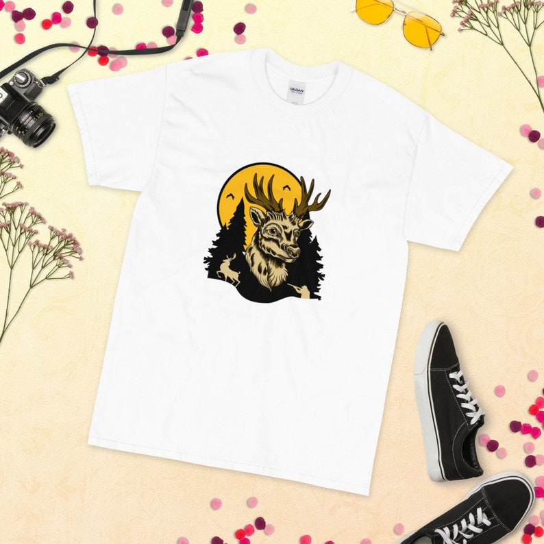 Deer Buck Head Trees Scene Svg Png Jpg Pdf Psd File Types - Etsy